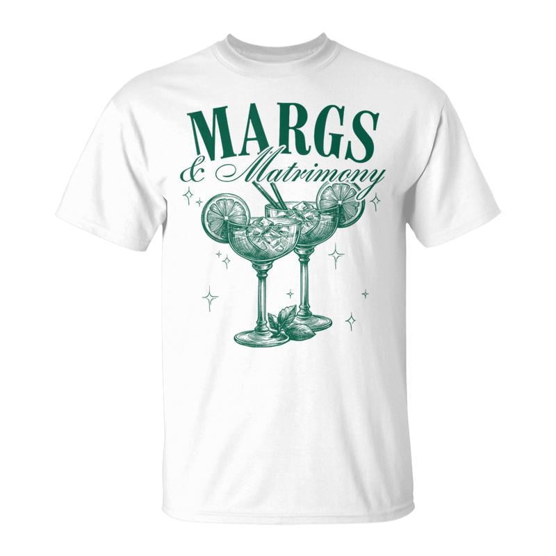 Margs And Matrimony Bachelorette Party Margarita Drink Team TShirt ...