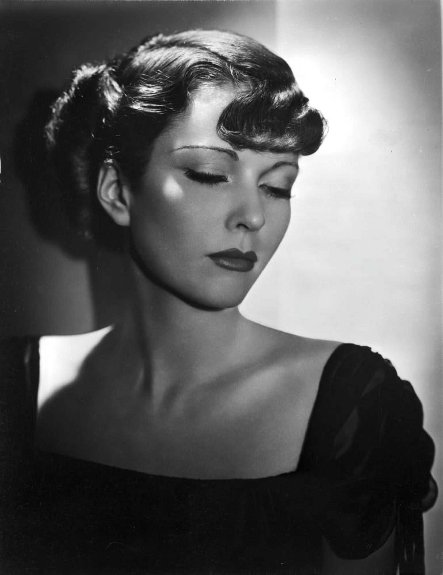 Margurite Churchill Looking Down in Black Dress Classic Portrait Photo ...