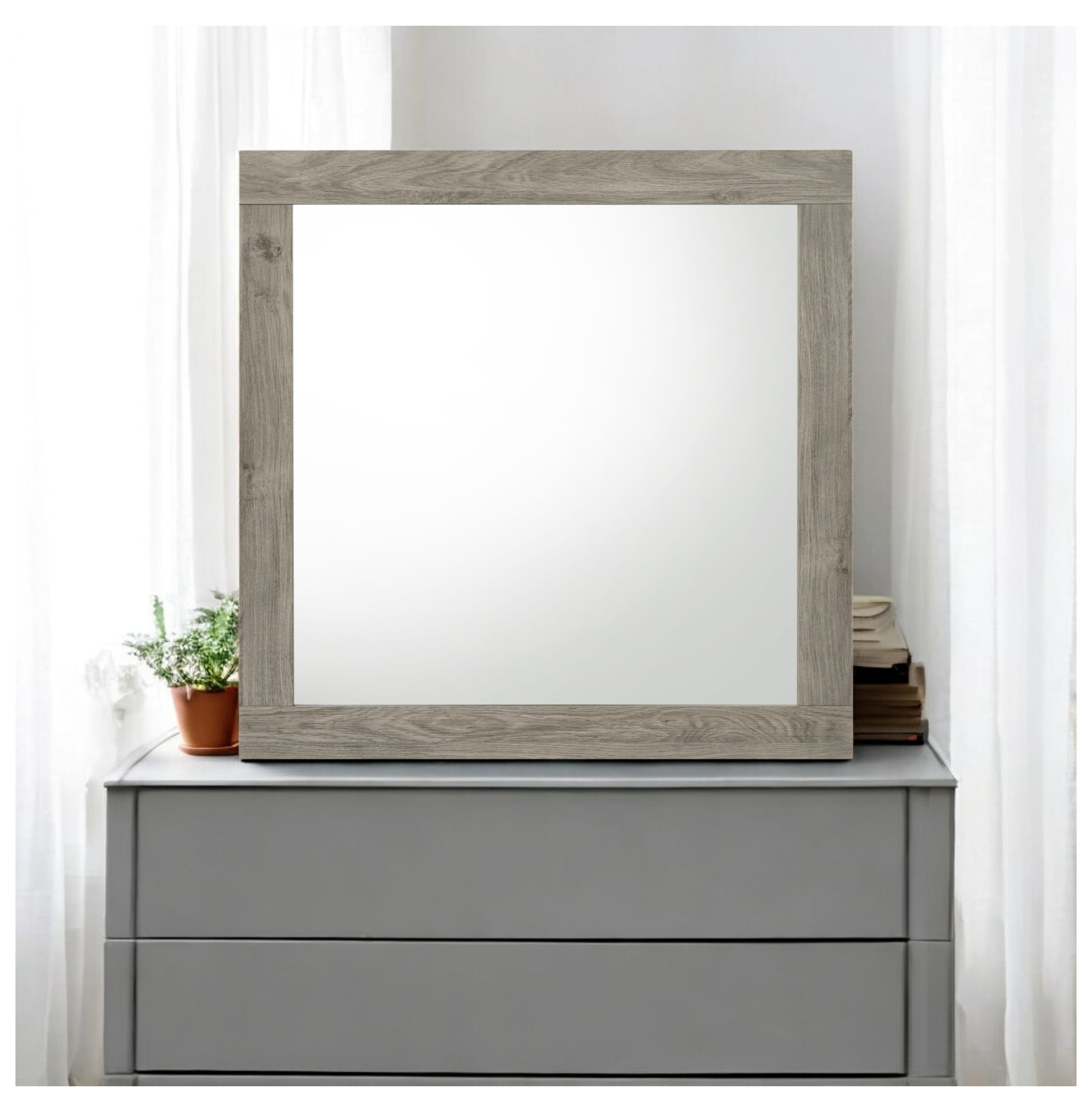 Mari Light Gray Finish Mirror - Walmart.com