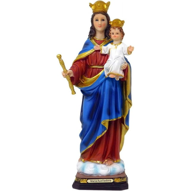 Maria Auxiliadora 12", Mary Help Of Christians Resin Statue Figurine ...