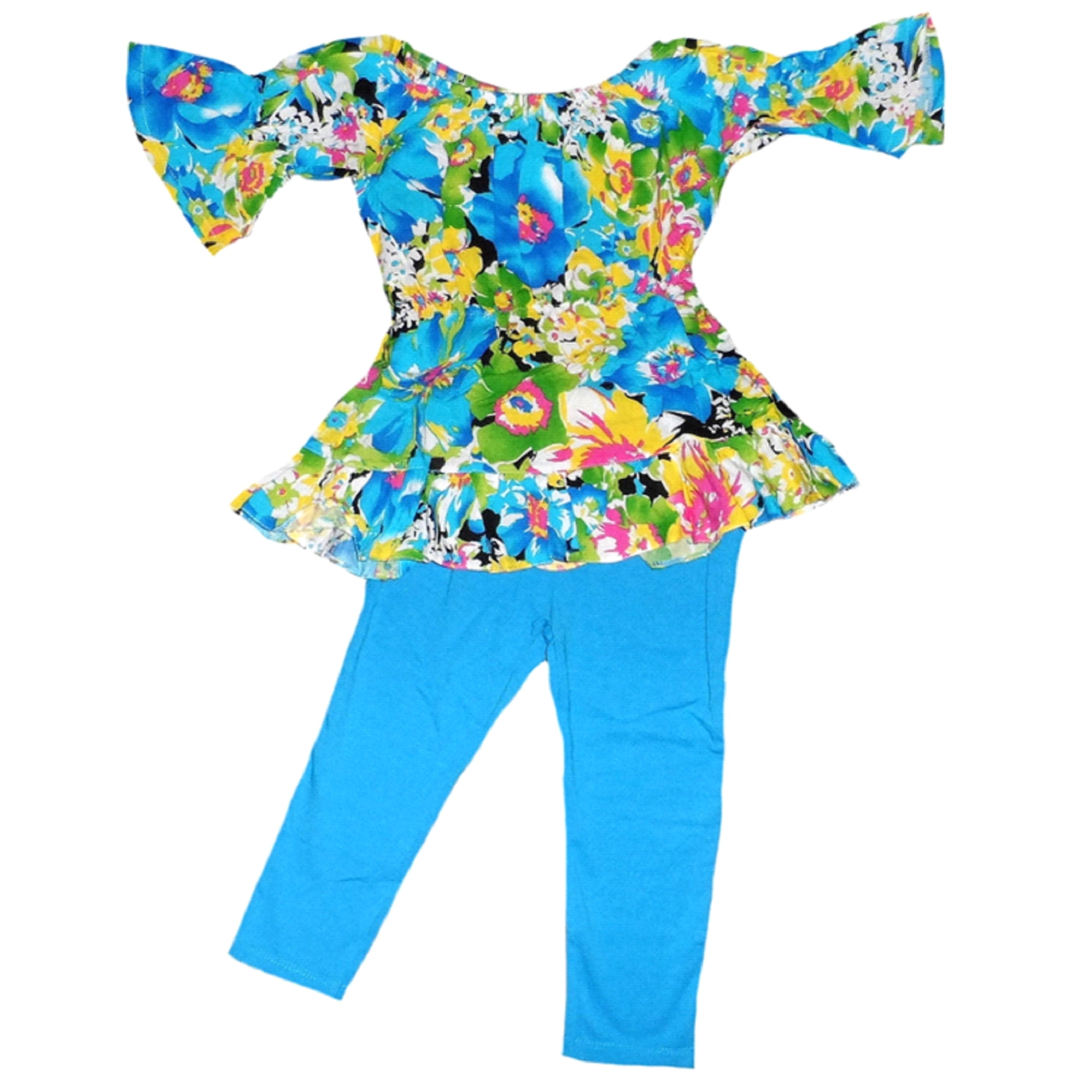 Maria Elena Little Girls Peasant Tunic and Leggings-Blue (6) - Walmart.com
