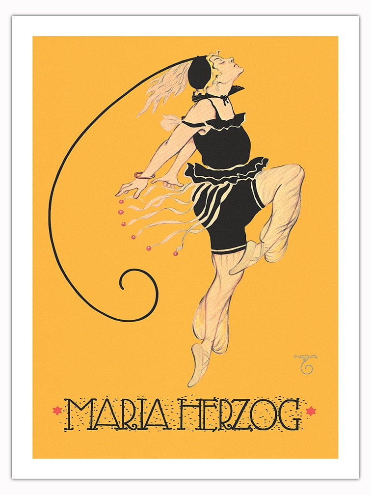 Maria Herzog - Vintage Dance Poster c.1906 - Bamboo Fine Art 290gsm ...