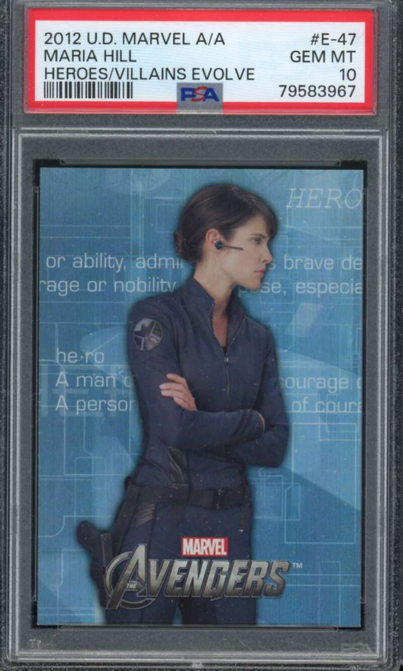 Maria Hill Card 2012 U.D. Marvel A/A Heroes/Villains Evolve #E-47 PSA ...