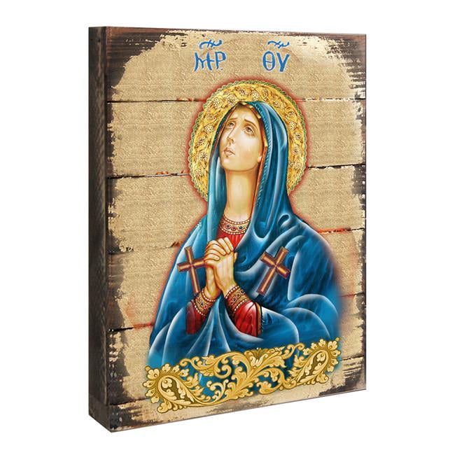 Maria Magdalena Icon Painting on Gold-Plated Wooden Block - Walmart.com