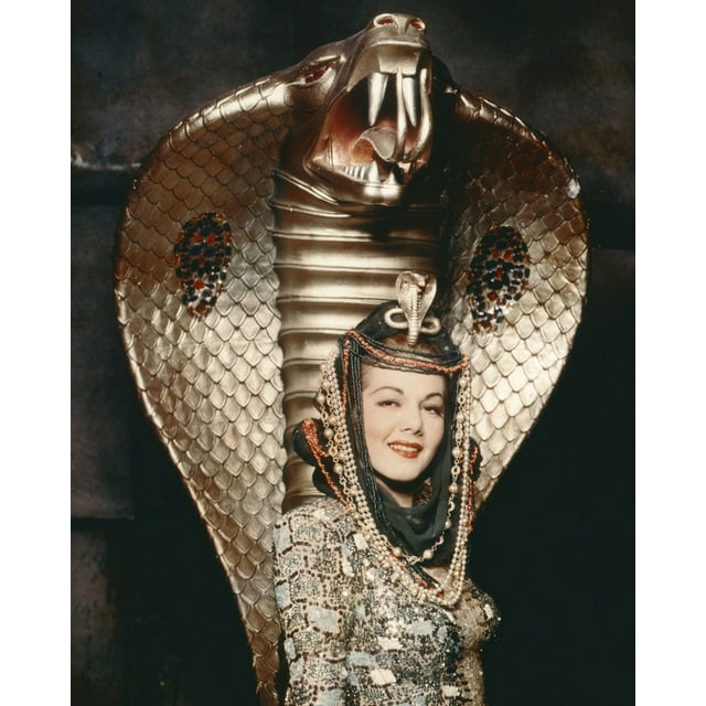 Maria Montez In Cobra Woman Stunning In Gold Costume By Snake Statue ...