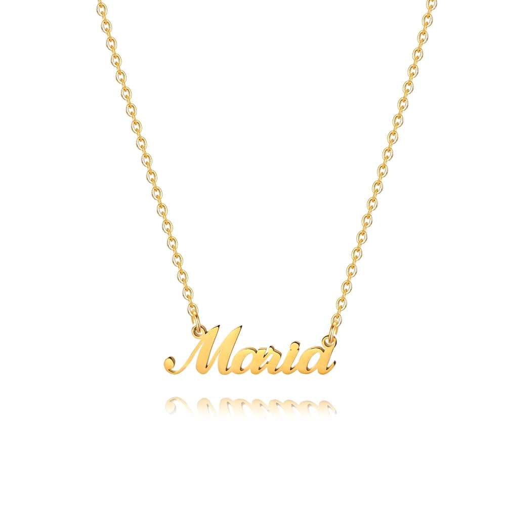 Maria Name Necklace, 18K Gold Filled Custom Name Necklace Personalized ...