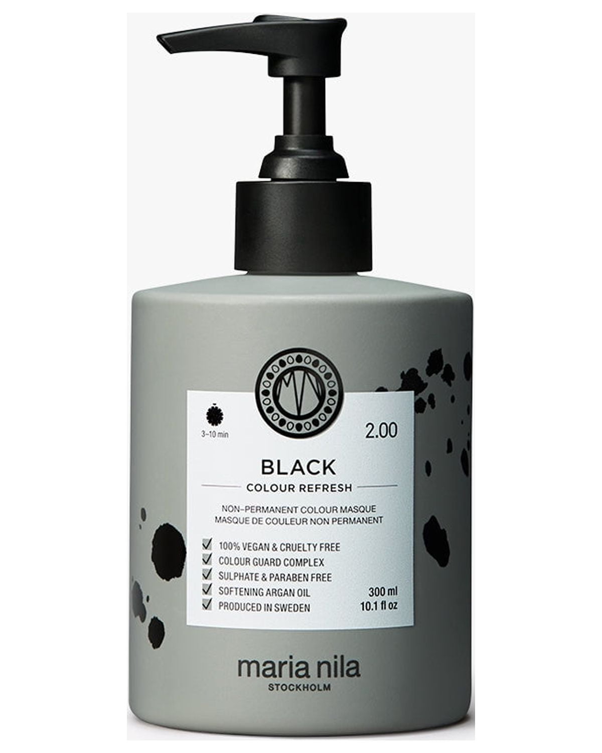 Maria Nila Colour Refresh, Black 10.1 Fl Oz, Black Hair Mask, Semi ...