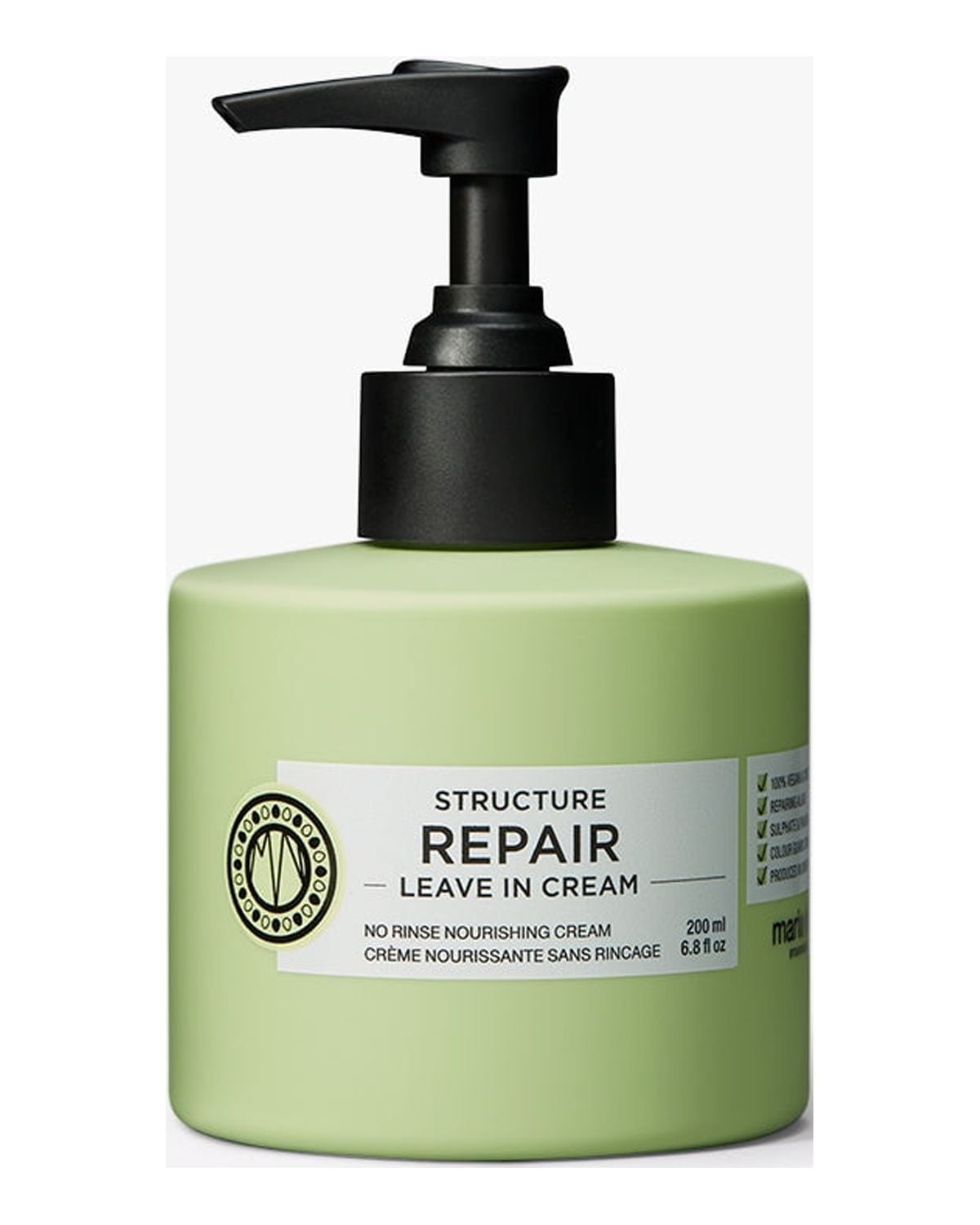 Maria Nila Structure Repair Leave-in Cream, 6.8 Fl Oz / 200 ml, For Damaged & Chemically Treated ...