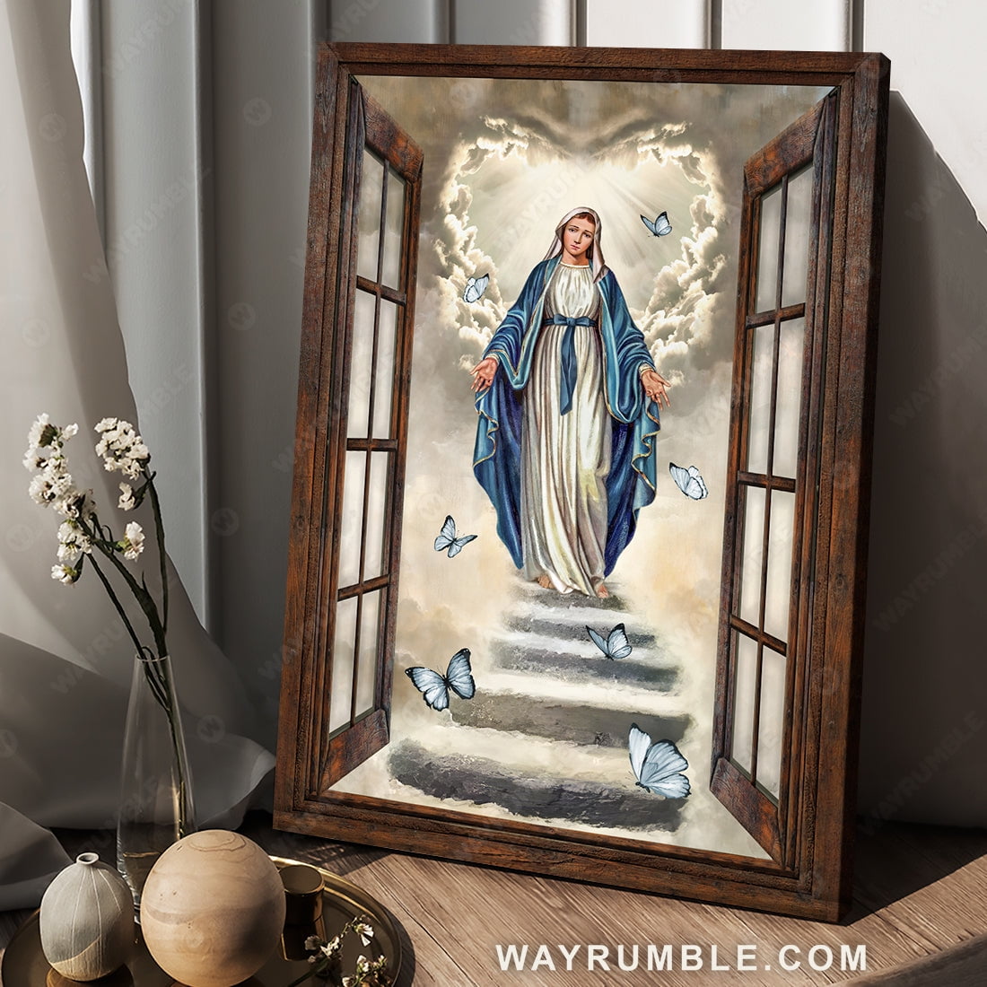 Maria Painting, Blue Butterfly, Vintage Window, The Way To Heaven ...