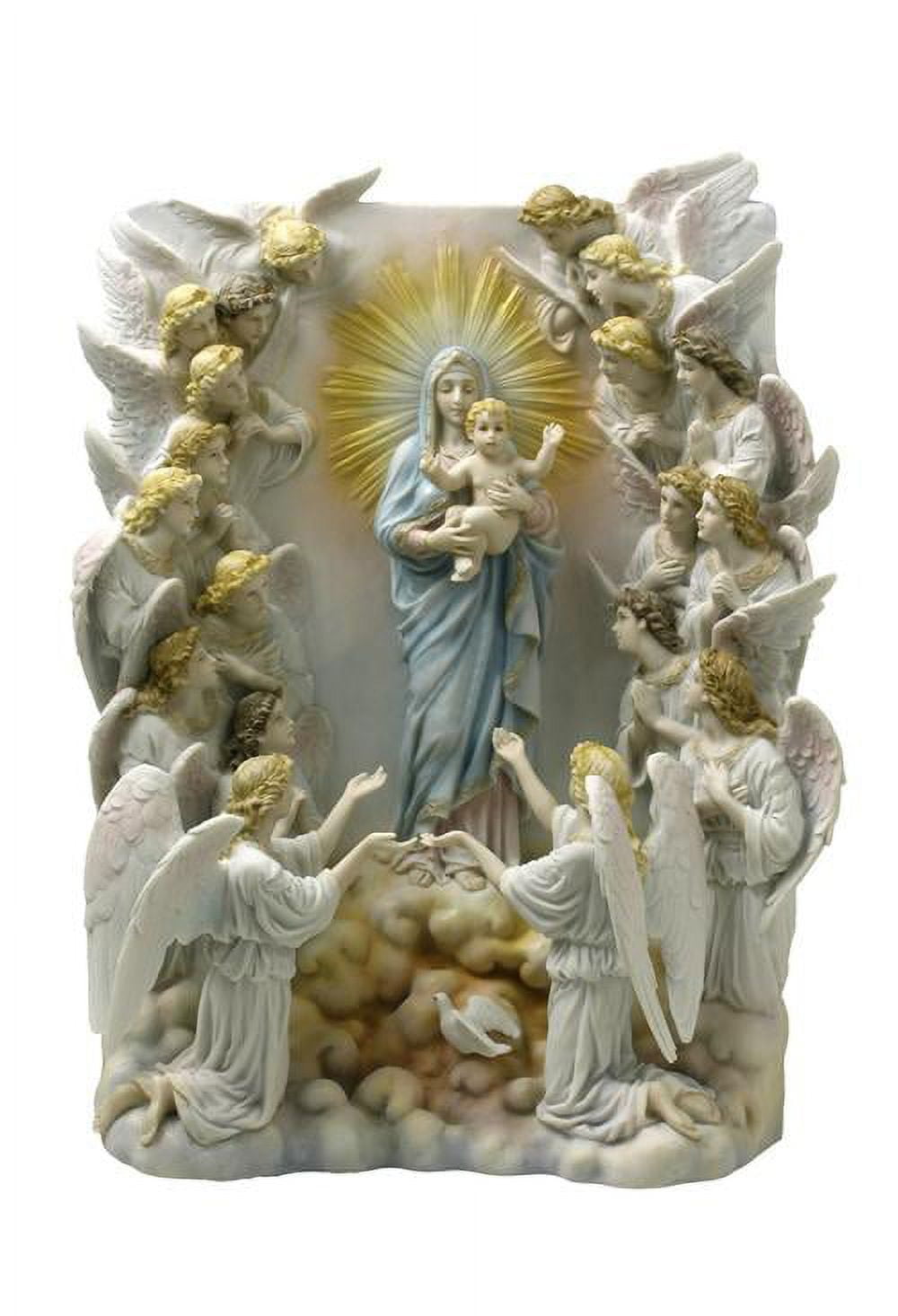 Maria Regina Angelorum(With 19 Angels) - Wall Plaque (Light Color ...