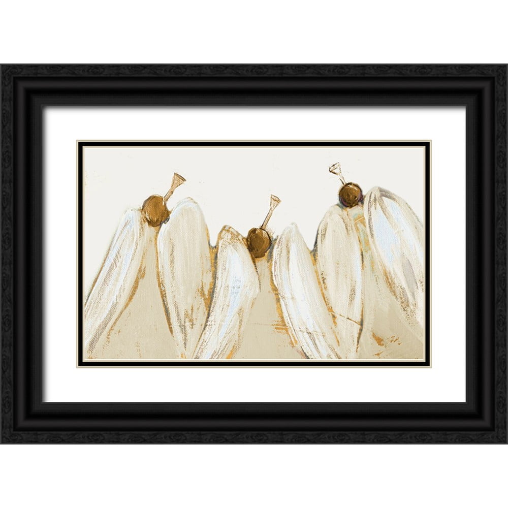 Maria, Robin 32x21 Black Ornate Wood Framed with Double Matting Museum ...