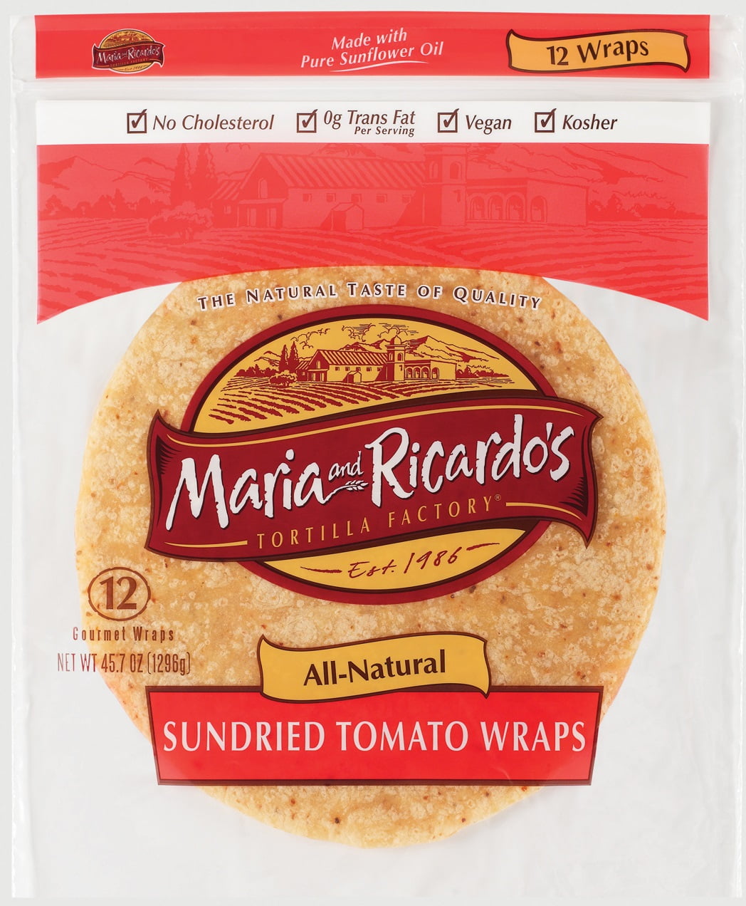 Maria and Ricardos Tomato Flour Tortilla, 45.7 Ounce -- 10 per case ...