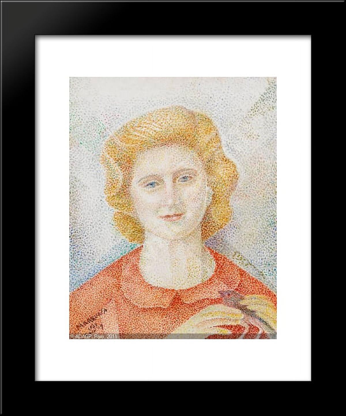 Maria holding a bird 20x24 Framed Art Print by Marevna, Marie Vorobieff ...