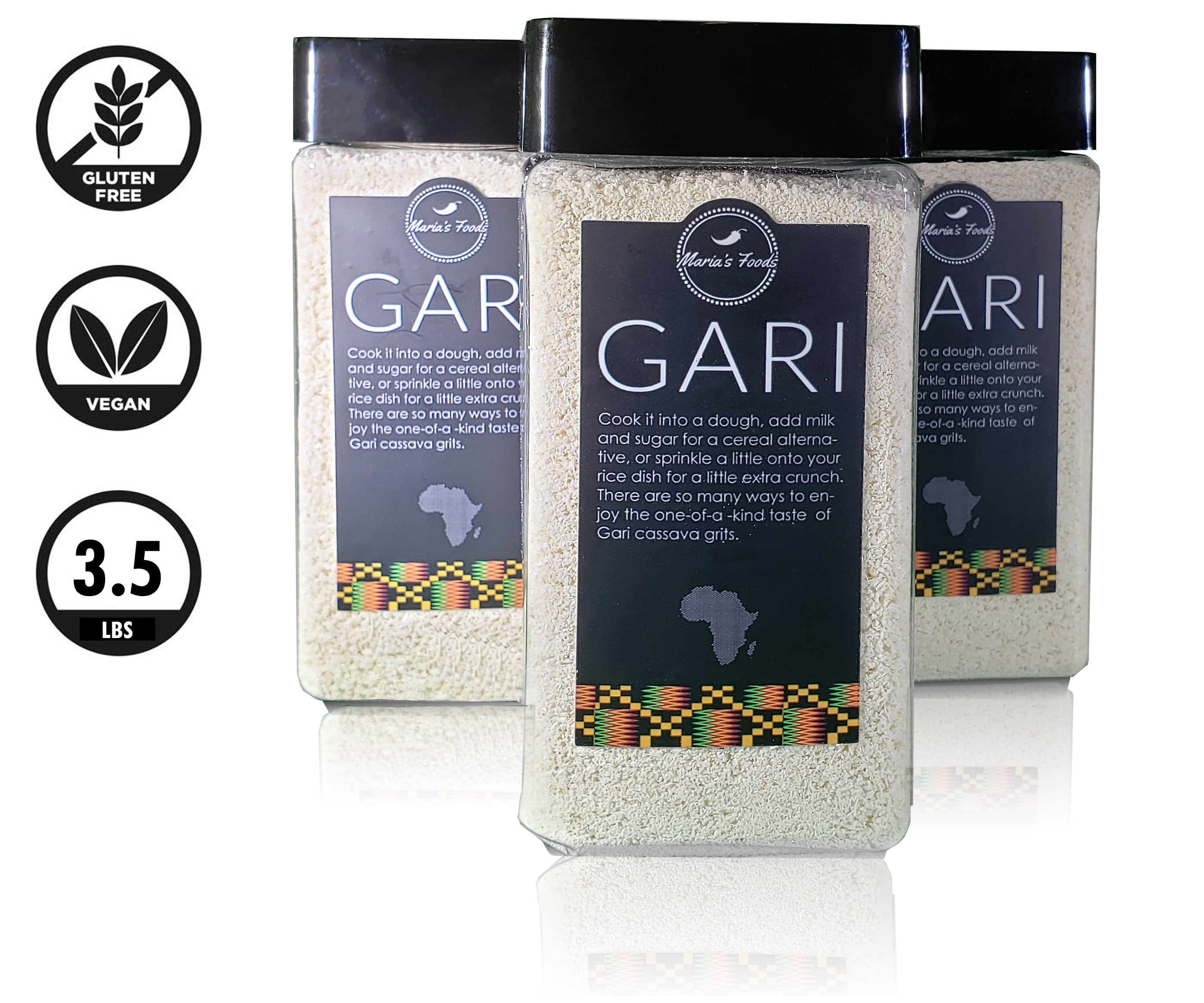Maria's Foods White Ghana Gari in Exceptionally Convenient EZ-Packs (3 ...