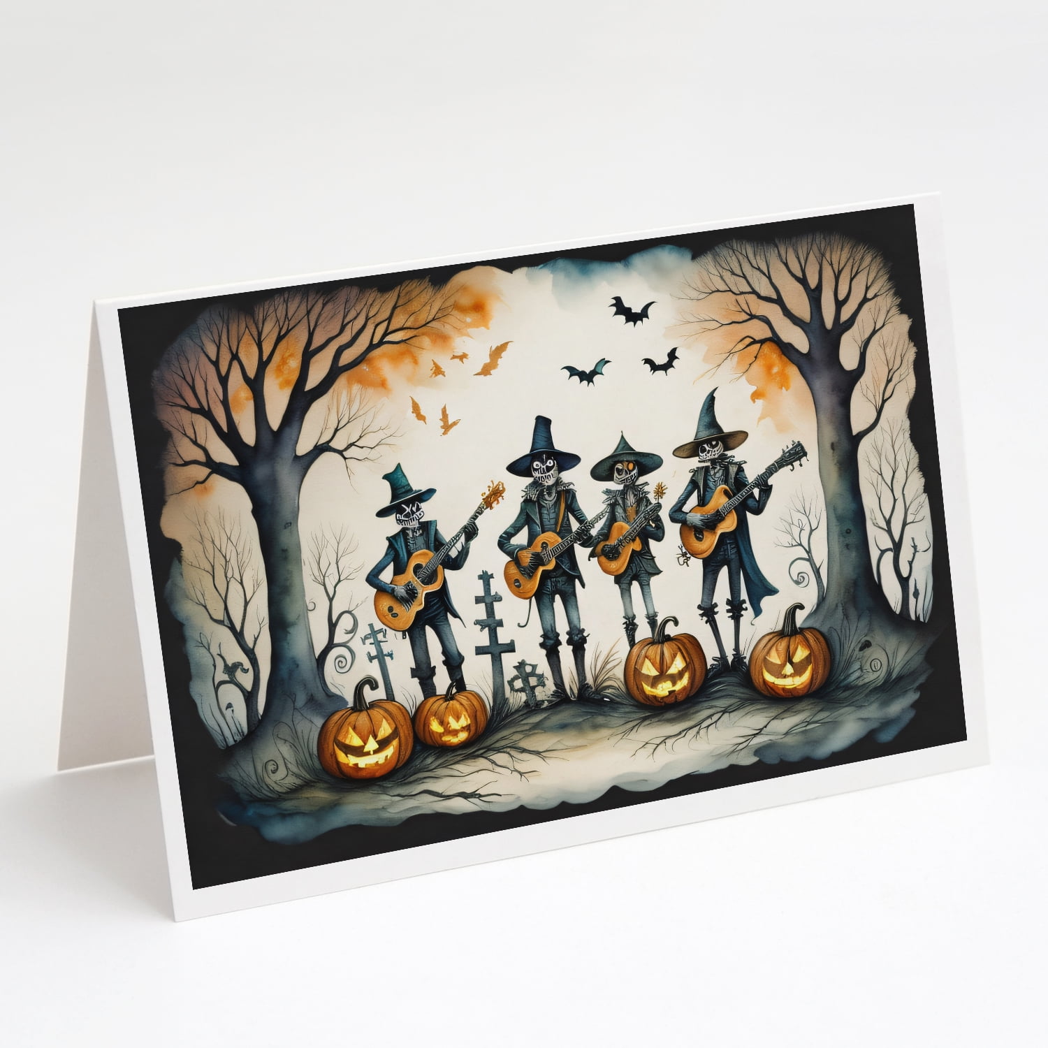 Mariachi Skeleton Band Spooky Halloween Greeting Cards and Envelopes ...