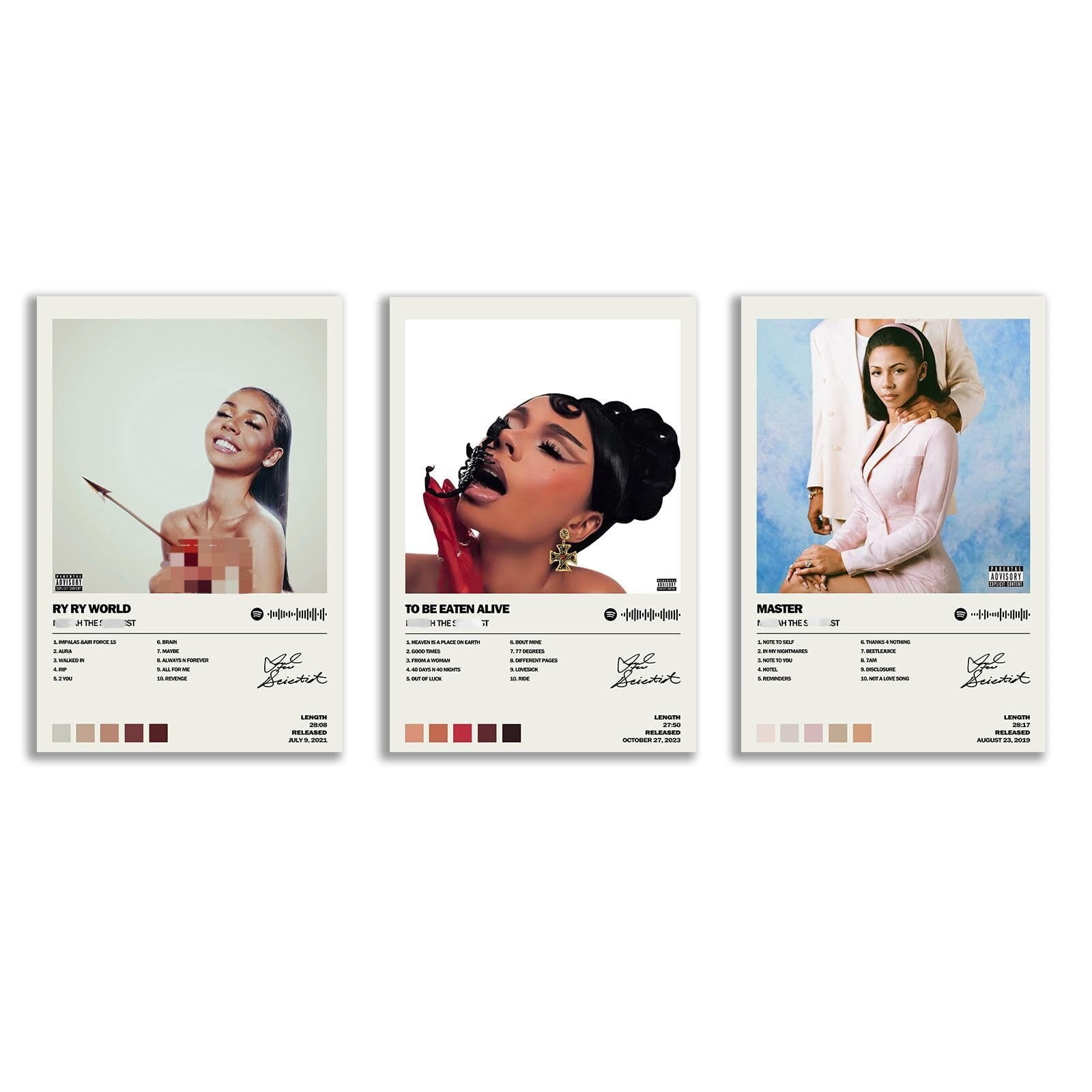 Mariah The Scientist Album Cover Posters (Set Of 3) Room Aesthetic ...
