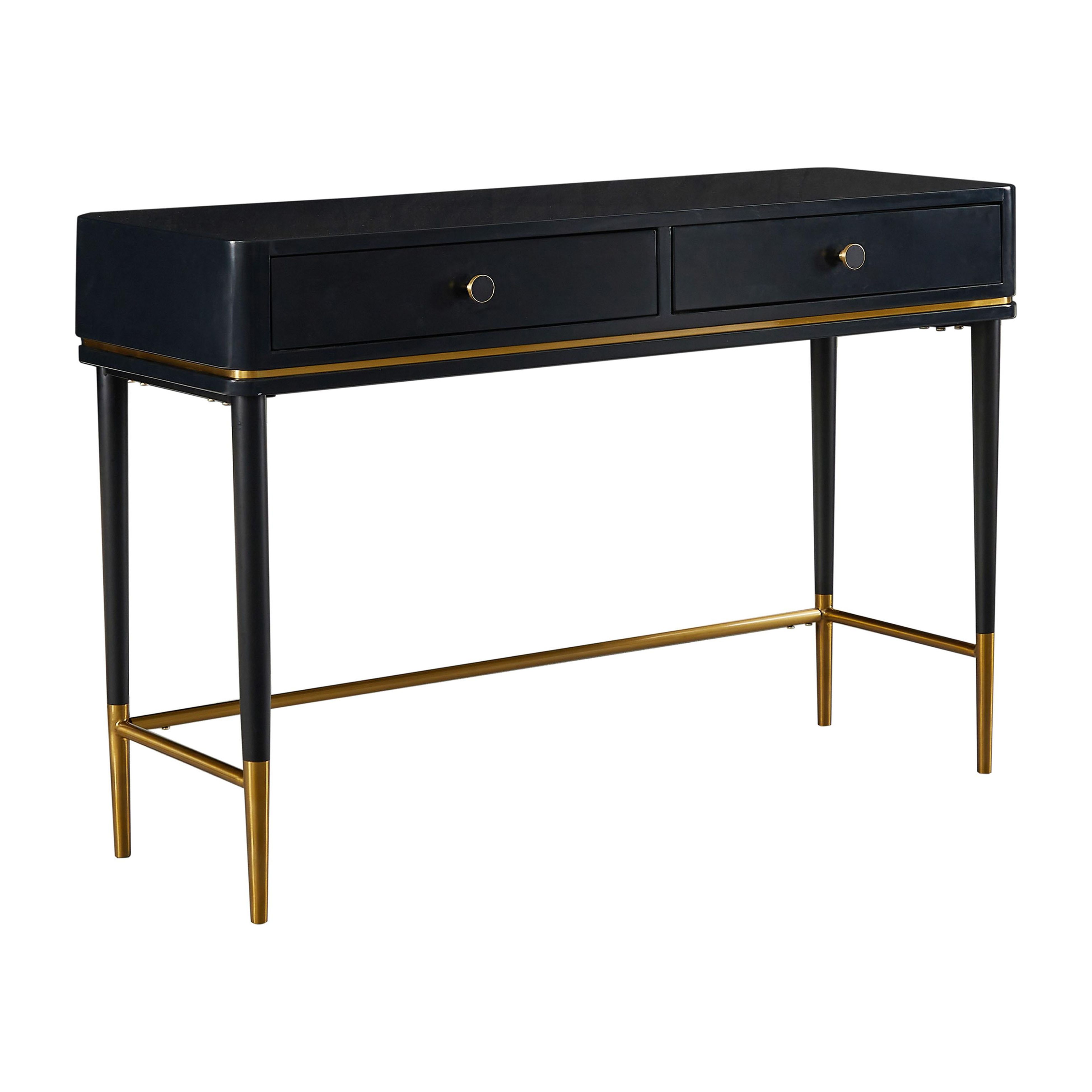 Mariah Two Drawer Black Desk - Walmart.com