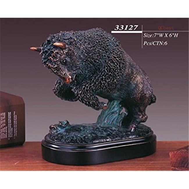 Marian Imports F Bronze Plated Resin Sculptures Buffalo Sculpture ...