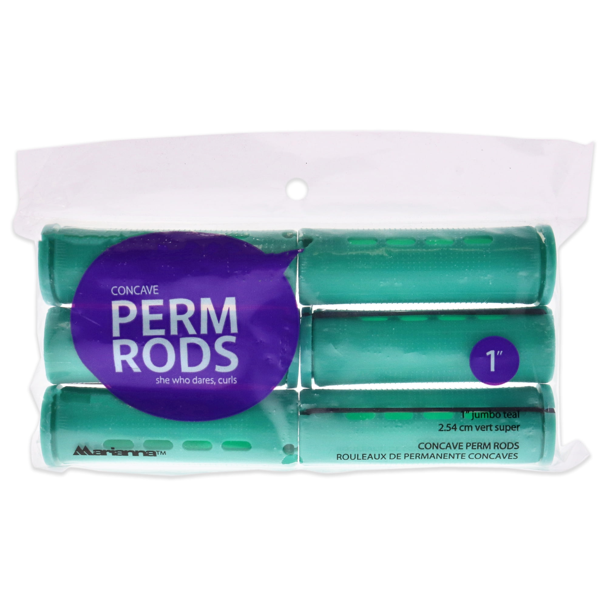 Marianna Concave Perm Rods Jumbo - Teal , 2.54 cm Hair Rods - Walmart.com