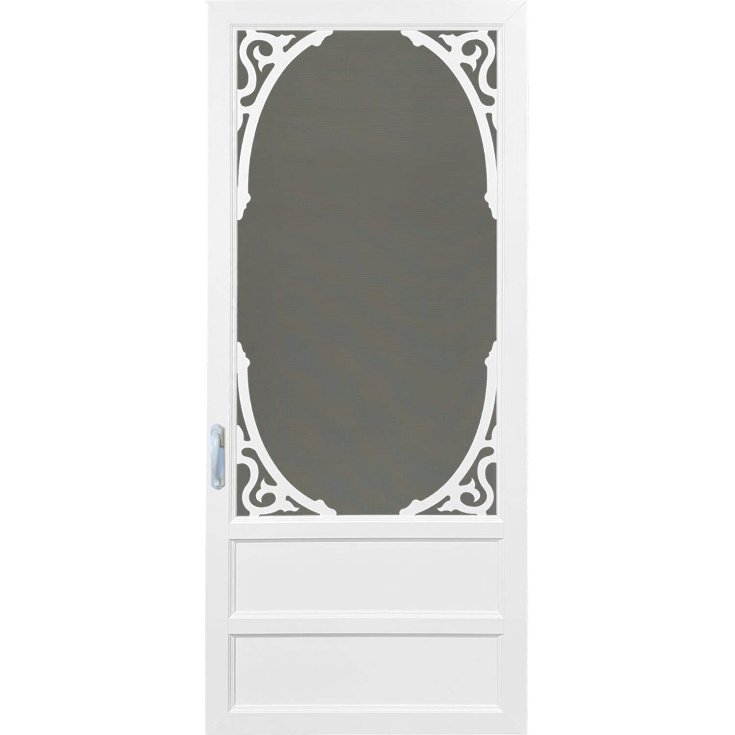 Marianna Durable White Vinyl Exterior Screen/Storm Door with Glass ...