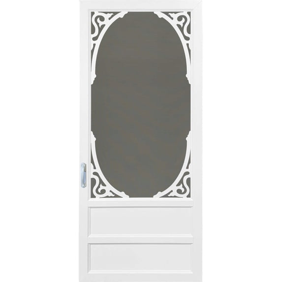 Marianna Durable Low Maintenance White Vinyl Exterior Screen/Storm Door ...
