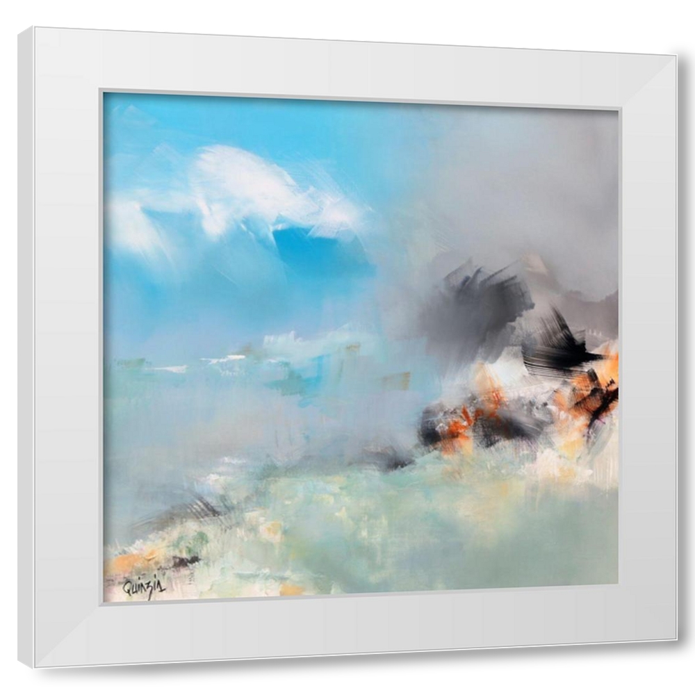 Marianne Quinzin 4x14 White Modern Wood Framed Wall Art Titled - Living ...