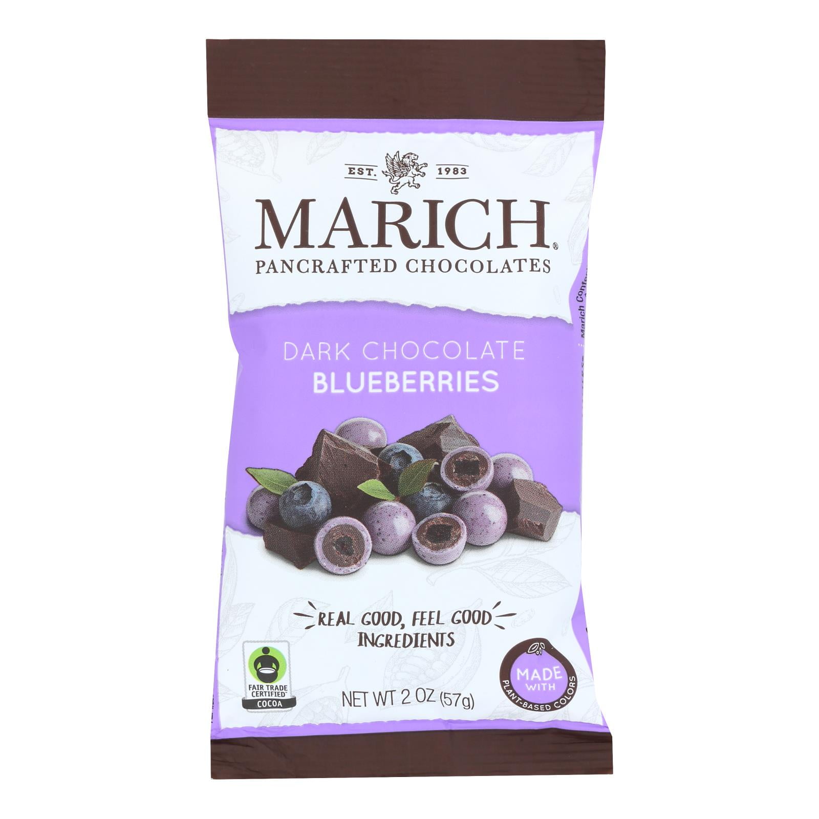 Marich - Dark Chocolate Blueberries - Case of 12 - 2 ounces - Walmart.com