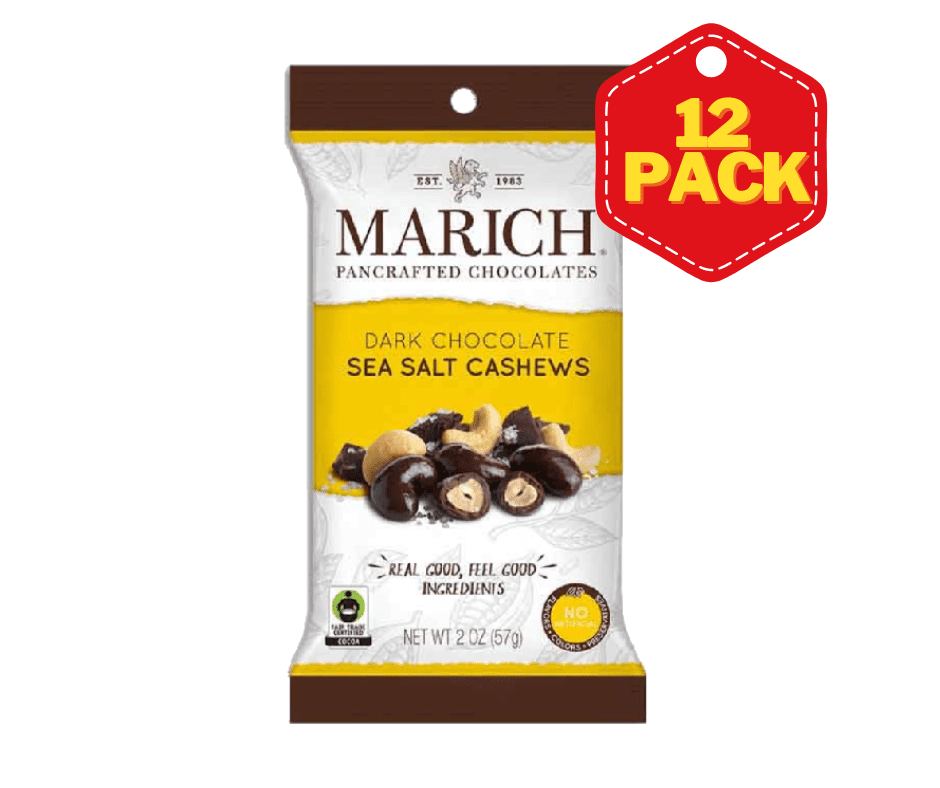 Marich Dark Chocolate Sea Salt Cashews 2 Oz- 12 pack - Walmart.com