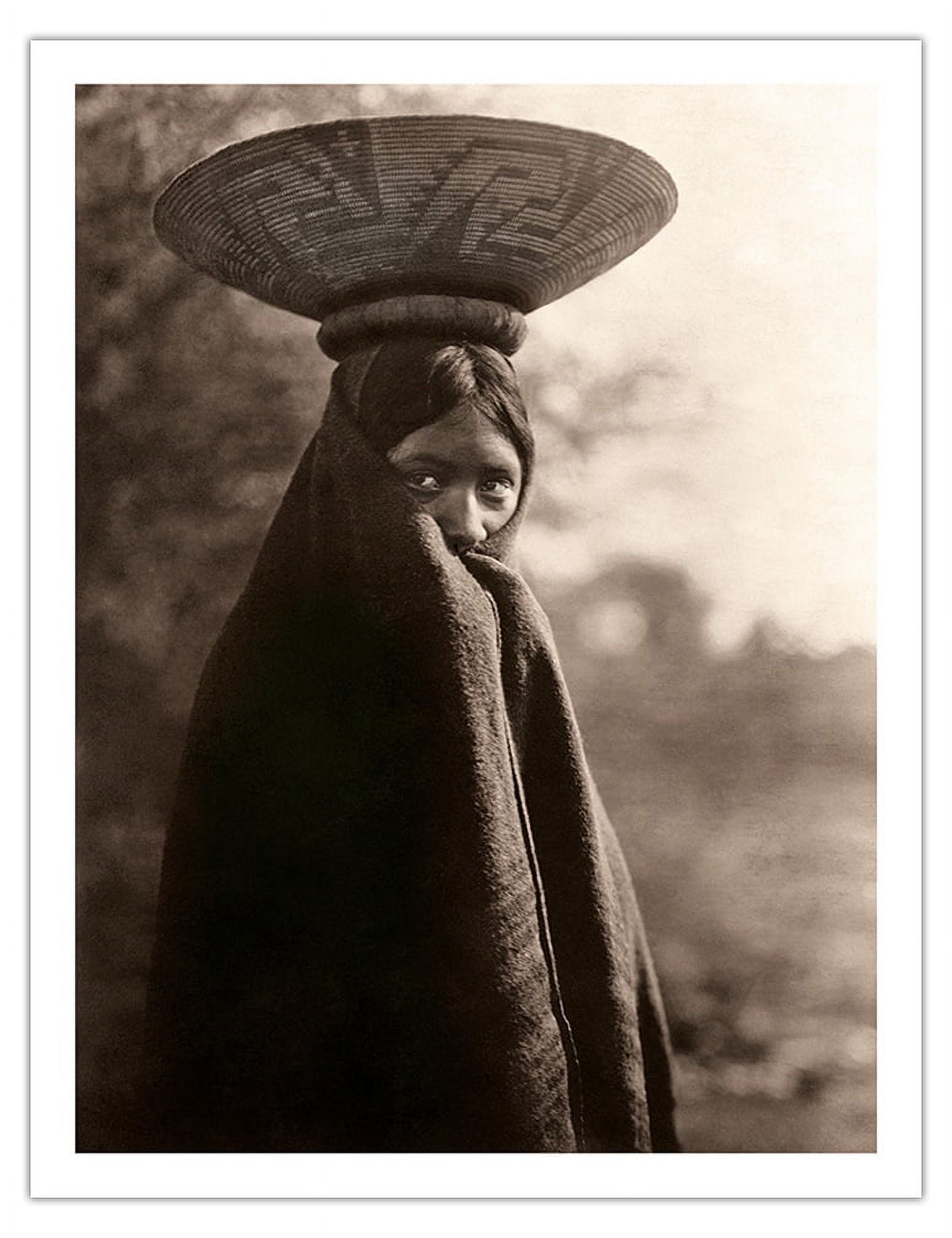 Maricopa Native Girl with Basket Tray - North American Indians ...