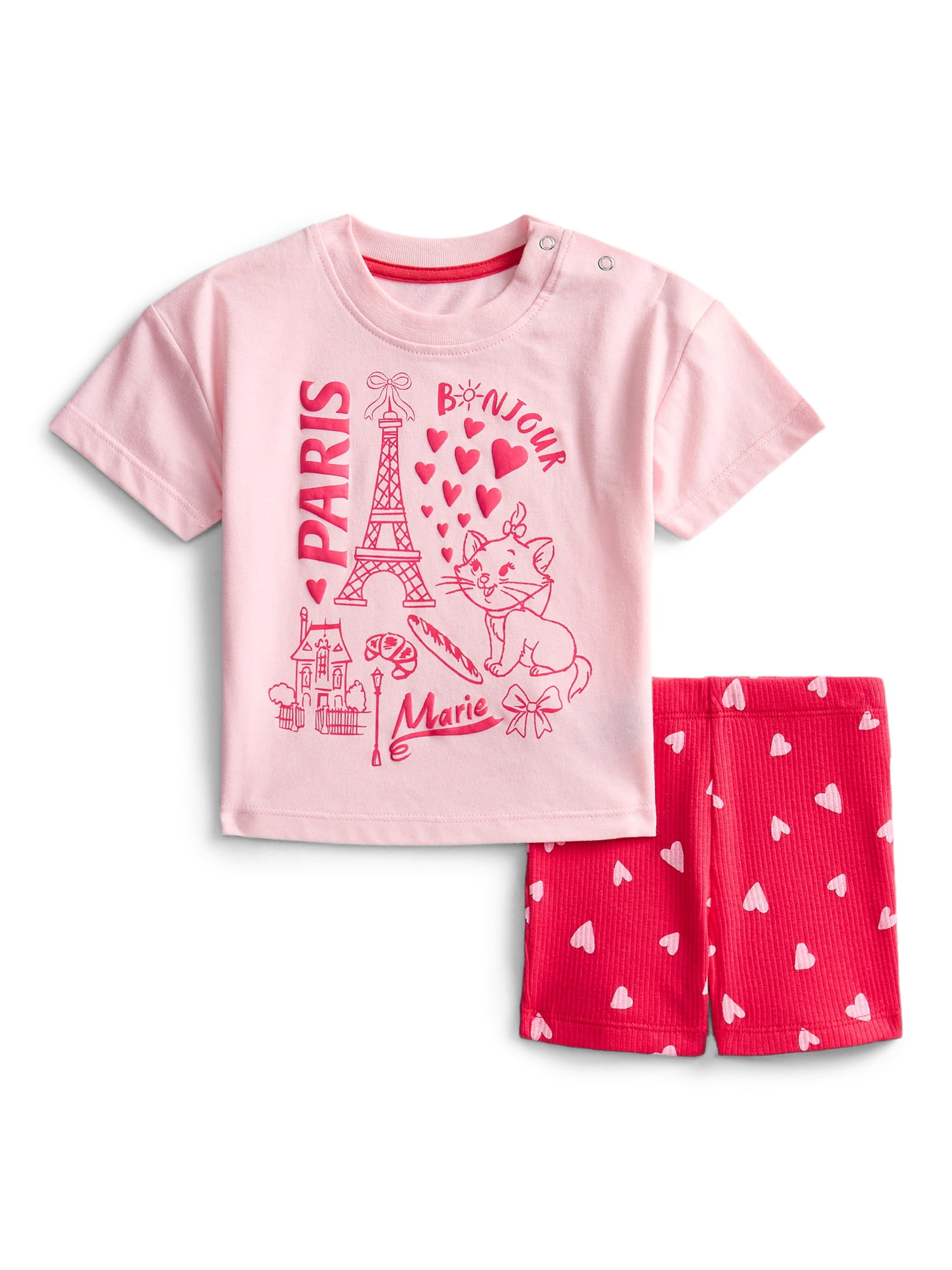 The Aristocats Marie Baby Girls Graphic Tee and Biker Shorts Set, 2 ...