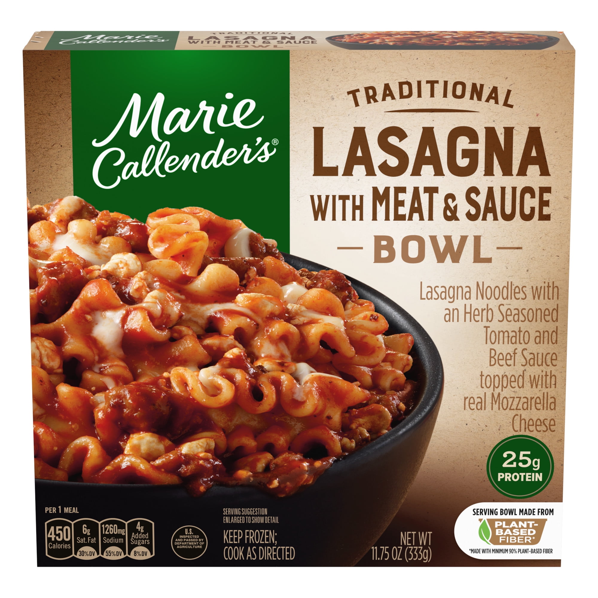 Marie Callender’s Lasagna With Meat & Sauce Bowl With Mozzarella Cheese ...