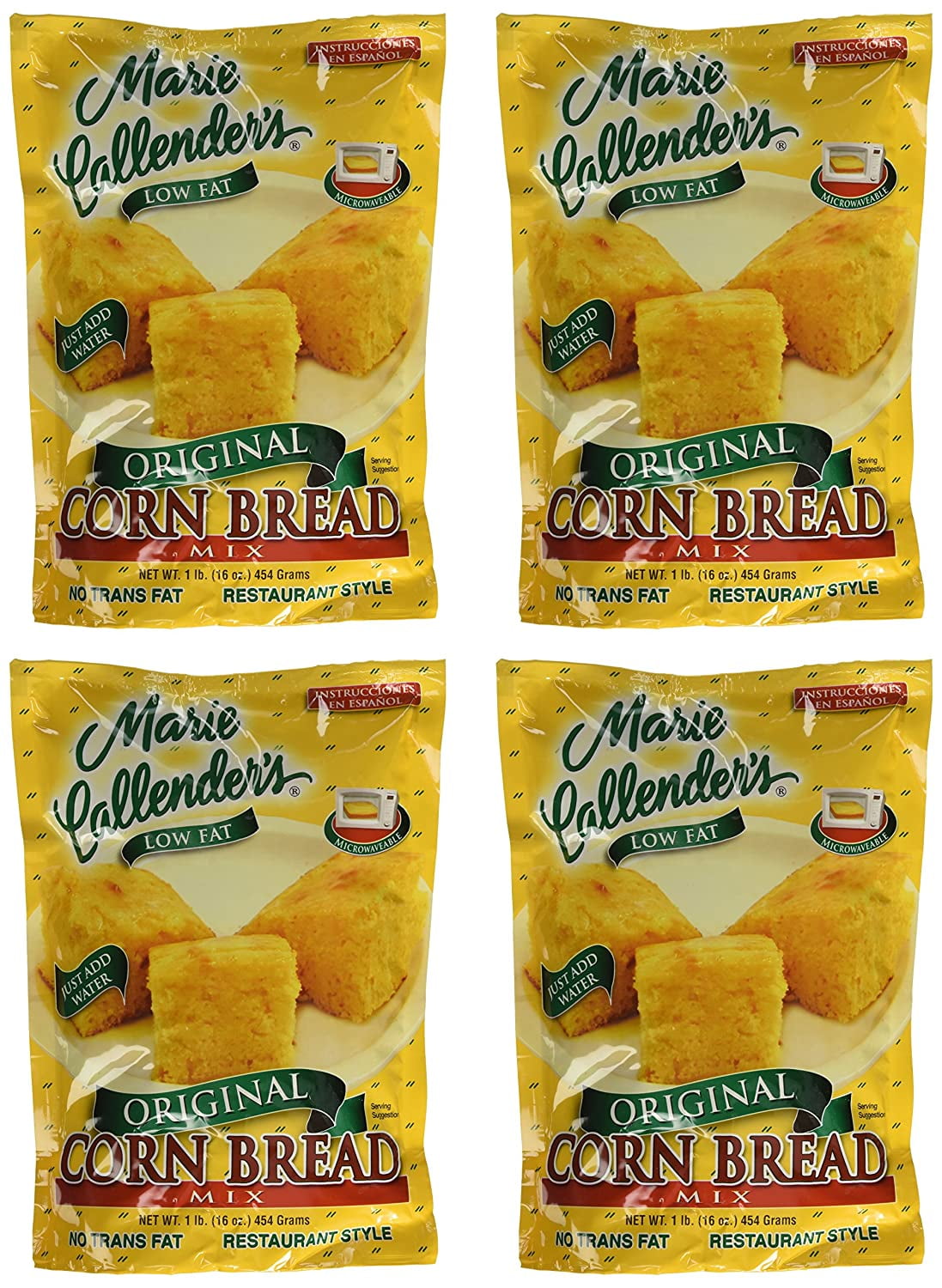 Marie Callender's Original Corn Bread Mix, 16 oz. Bags (Pack of 4 ...