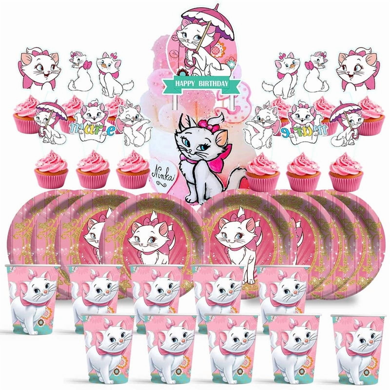 Marie Cat Birthday Cups Party Supplies Plates Decorations Cake Topper ...