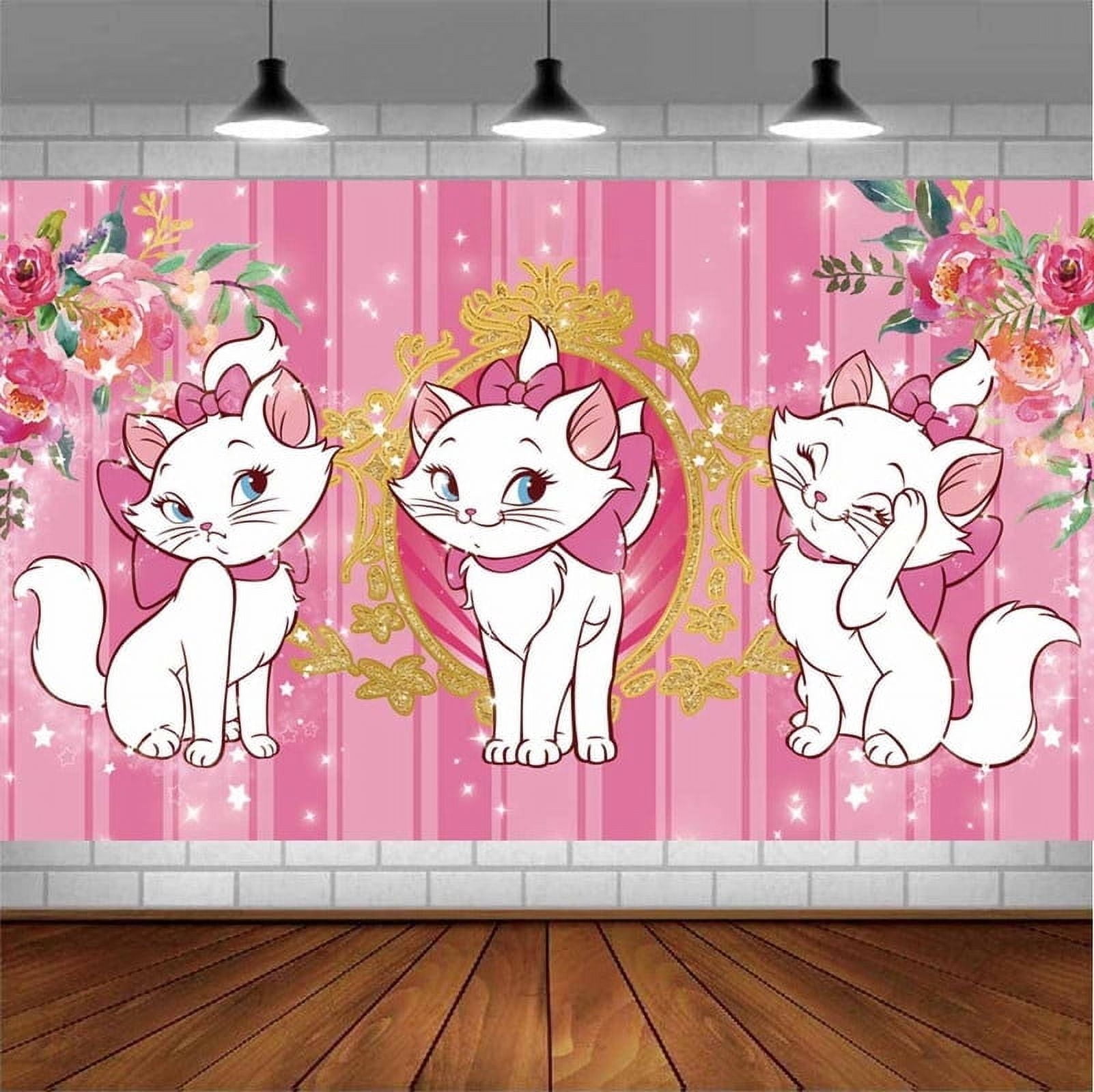 Marie Cat Post Wall Decor Birthday Banner Backdrop Background Party ...