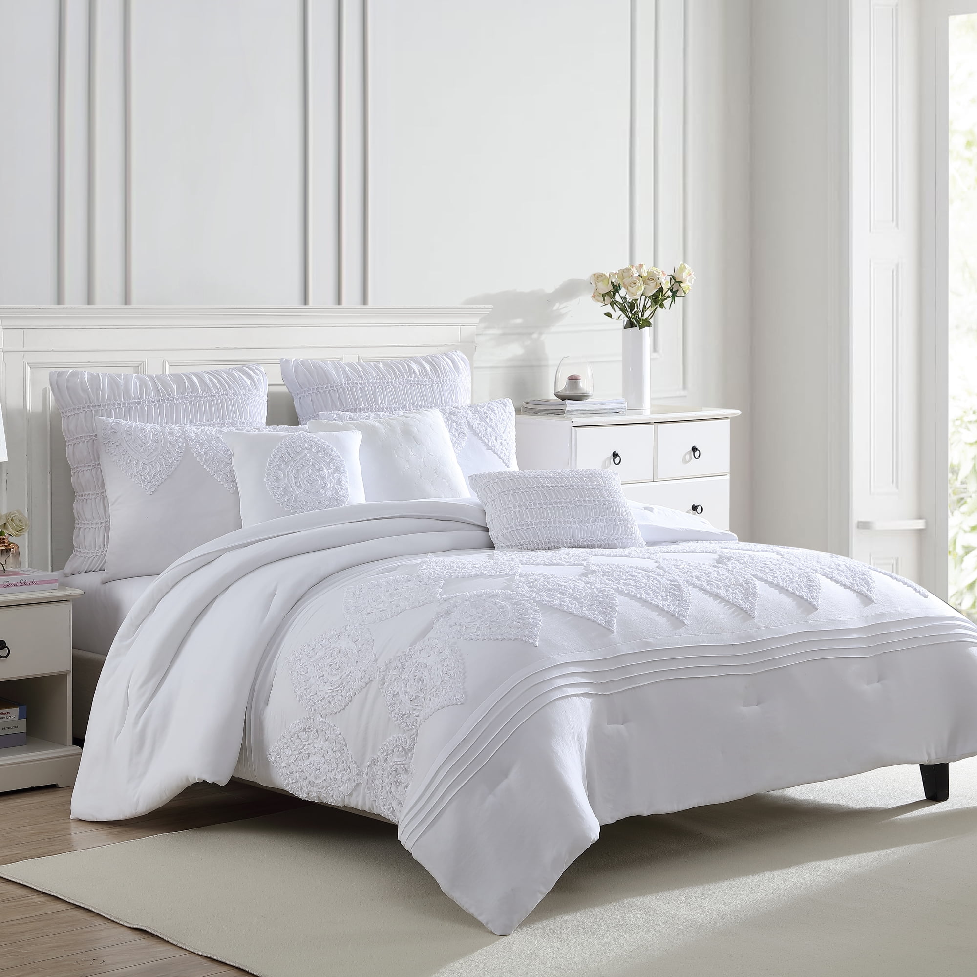 Marie Claire Valeria Medallion 8 Piece Adult Comforter Sets, King ...