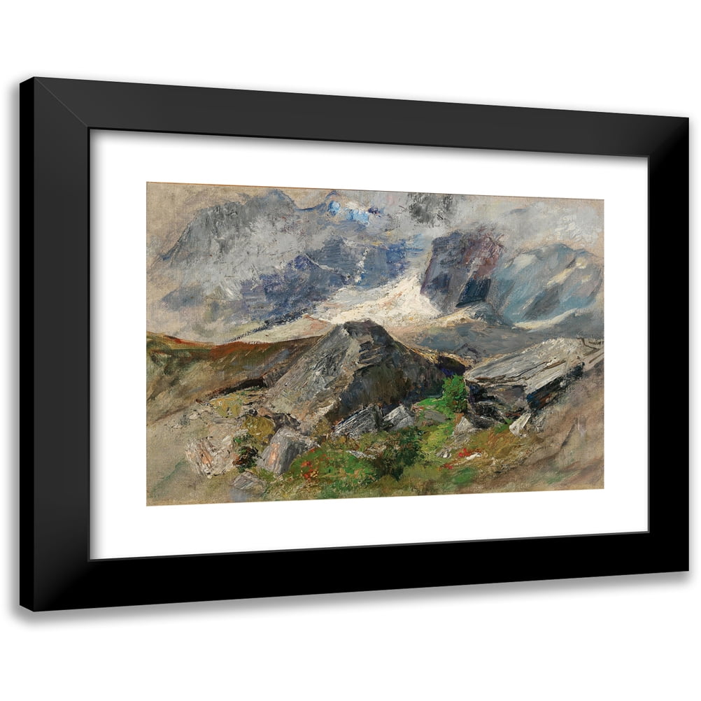 Marie Egner 24x18 Black Modern Framed Museum Art Print Titled - A Glacier in the Glockner Massif ...