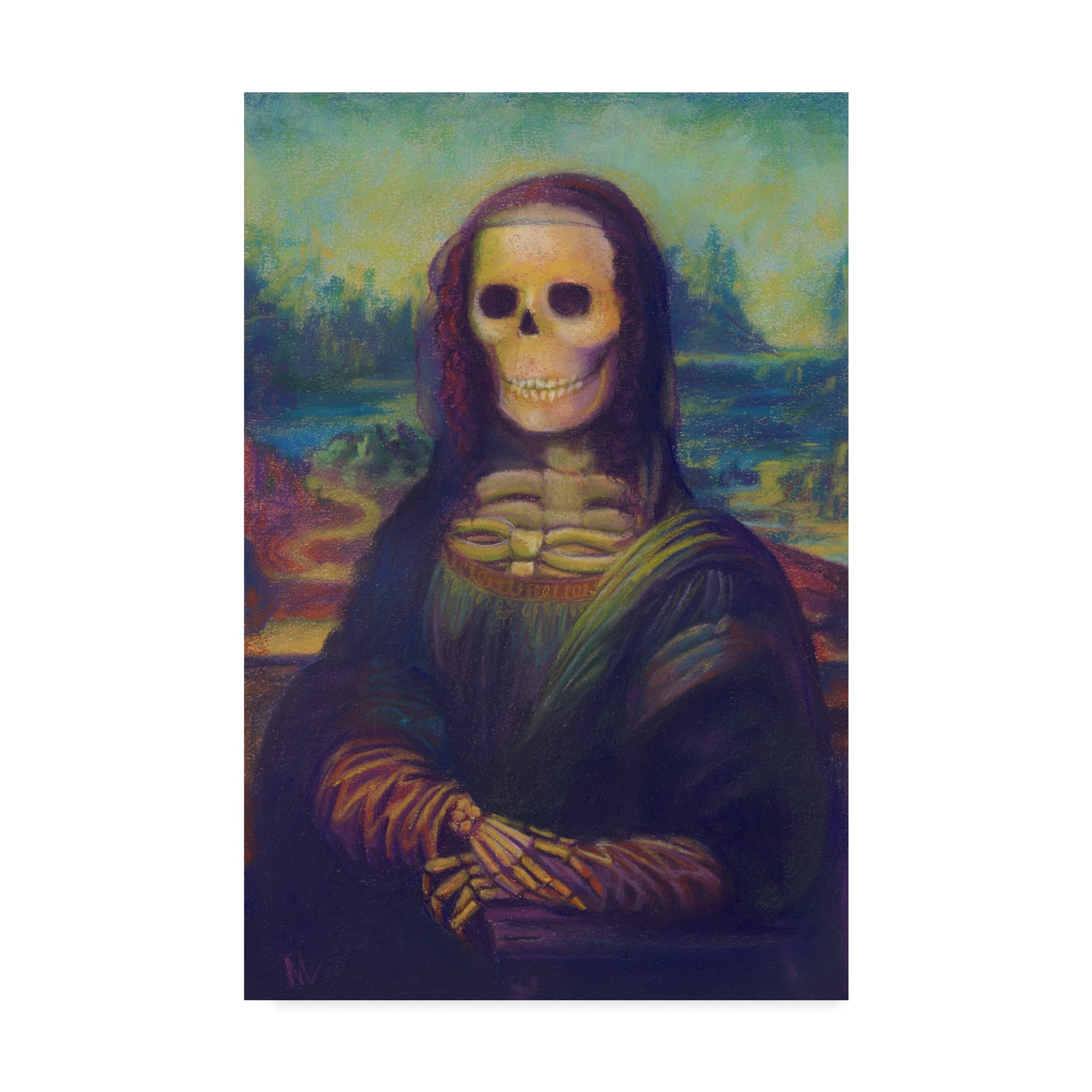 Trademark Fine Art 'Bona Lisa' Skeleton Canvas Print by Marie Marfia ...