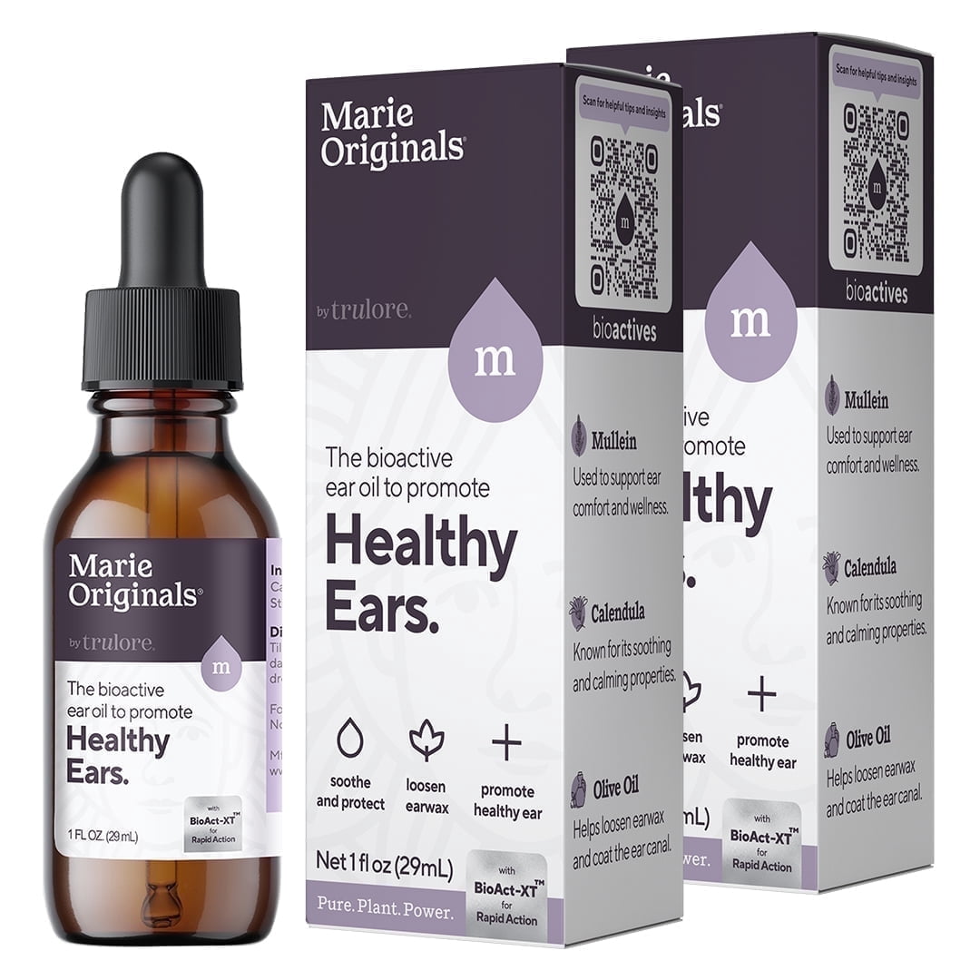 Marie Originals Natural Ear Oil Drops, Mullein & Garlic Herbal Ear ...