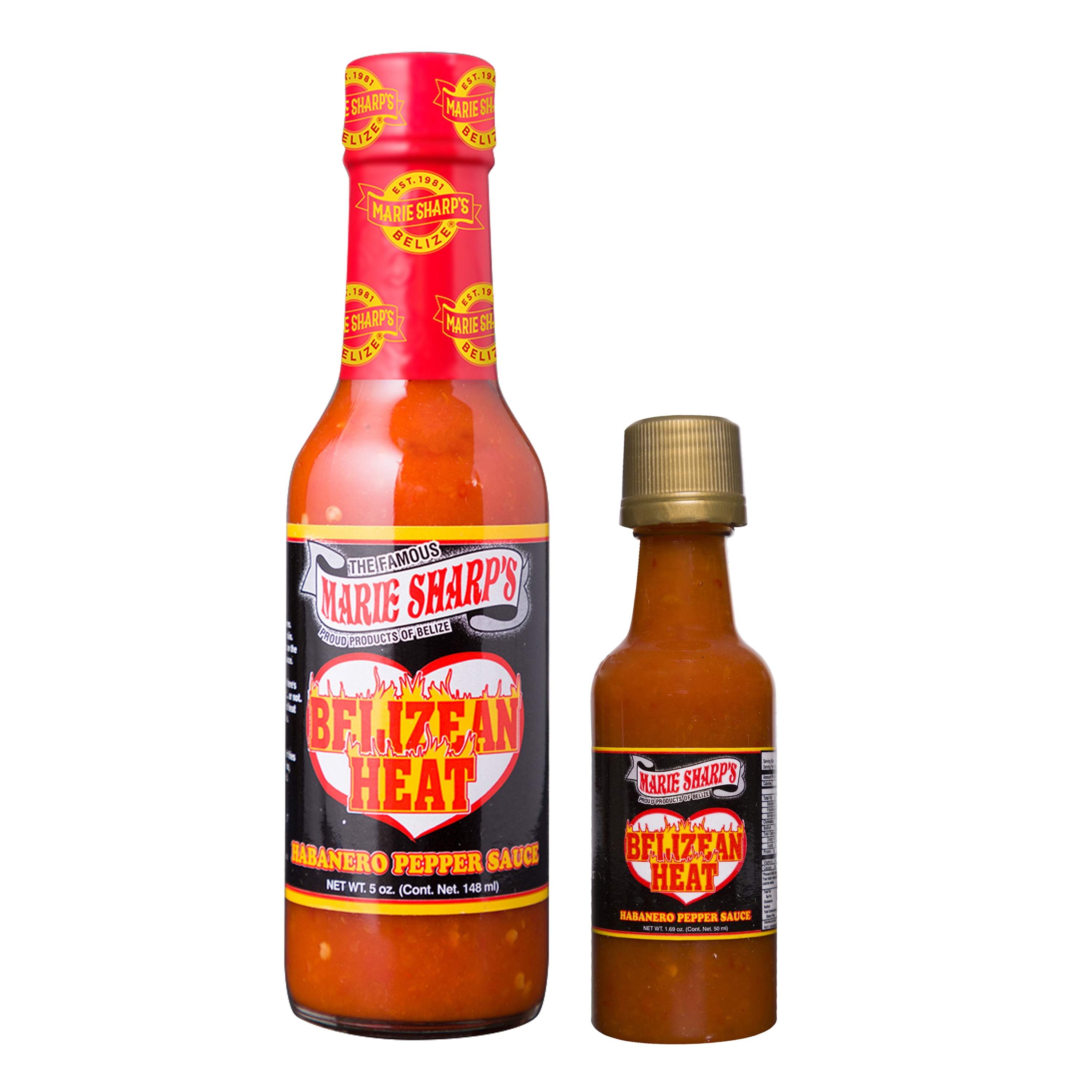 Marie Sharp's Belizean Heat Habanero, Pepper Sauce, Carrot-Based, 1.69oz - Walmart.com