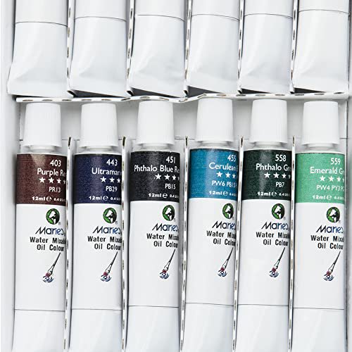 Marie's Water Soluble Oil Color Paint Set - 12ml Tubes - Solvent-Free ...