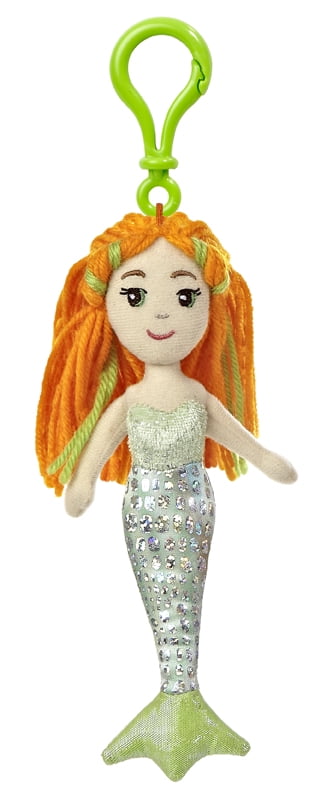 Mariel the Sea Sparkles Plush Green Mermaid with Clip by Aurora ...