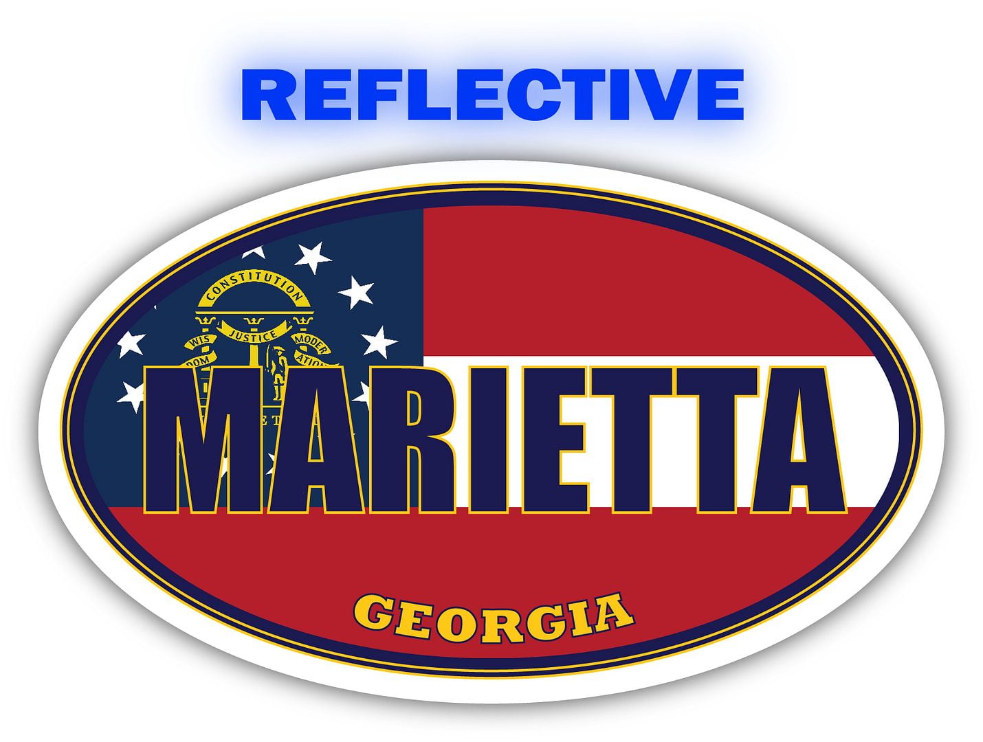 Marietta City Georgia State State Flag | GA Flag Cobb County Oval State ...