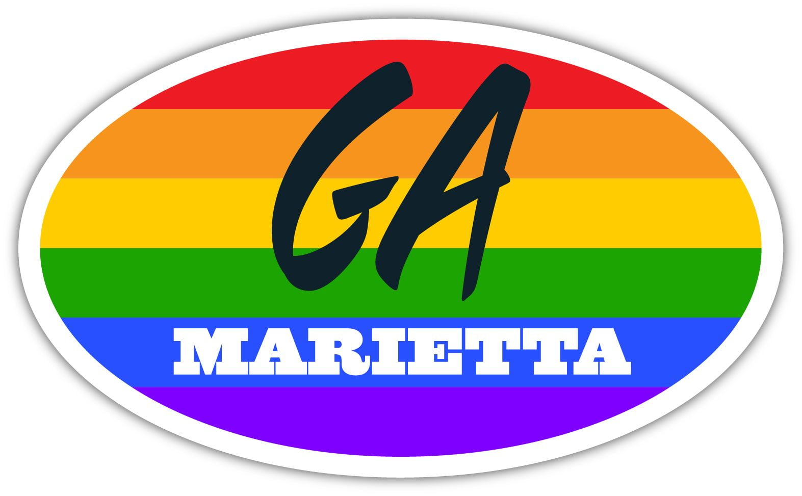 Marietta GA Georgia Cobb County Rainbow Pride Flag 6 Stripes Pride Flag ...