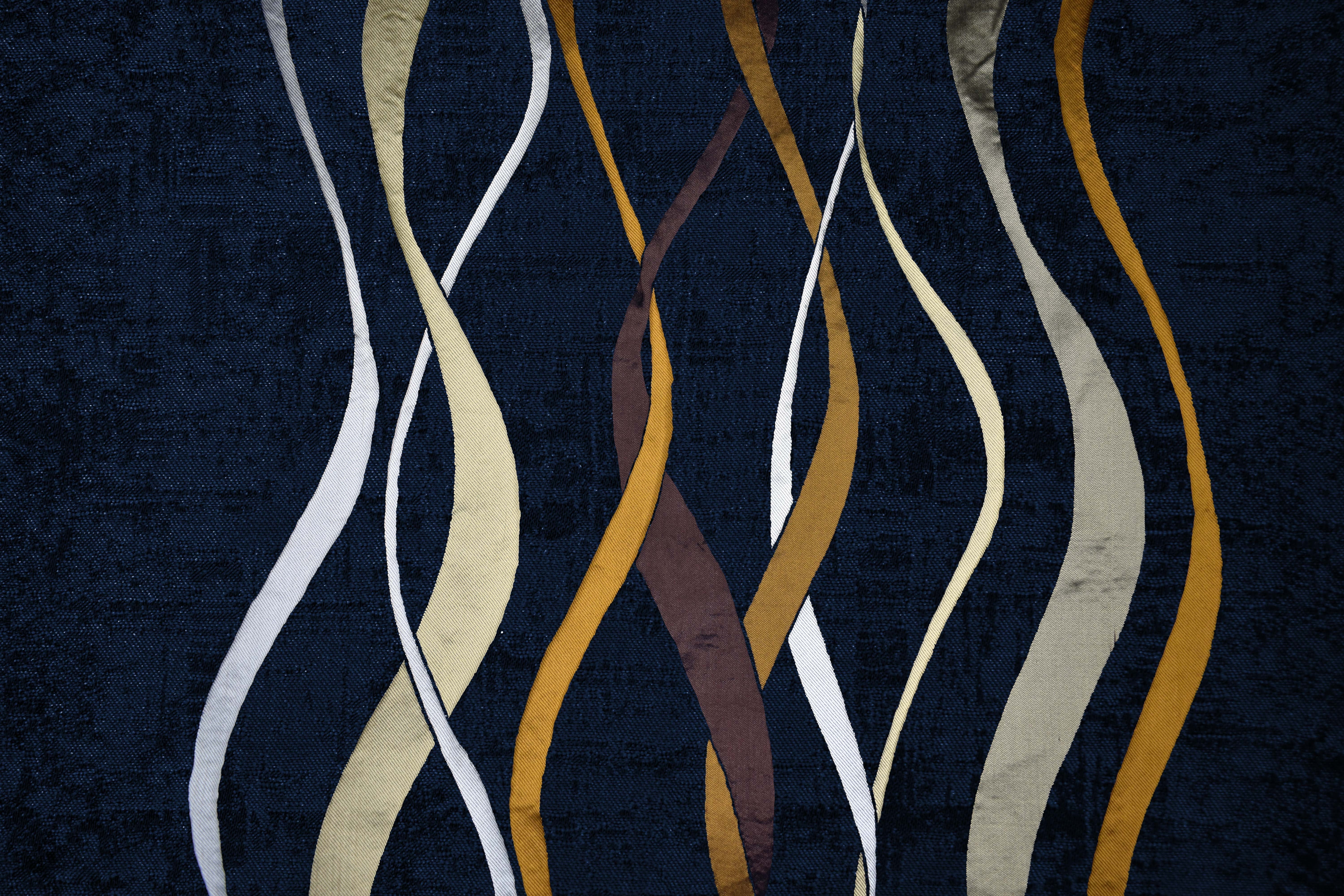 Marigold Bedding Decorative Top Sheet Ripple Navy/Gold/Beige King ...