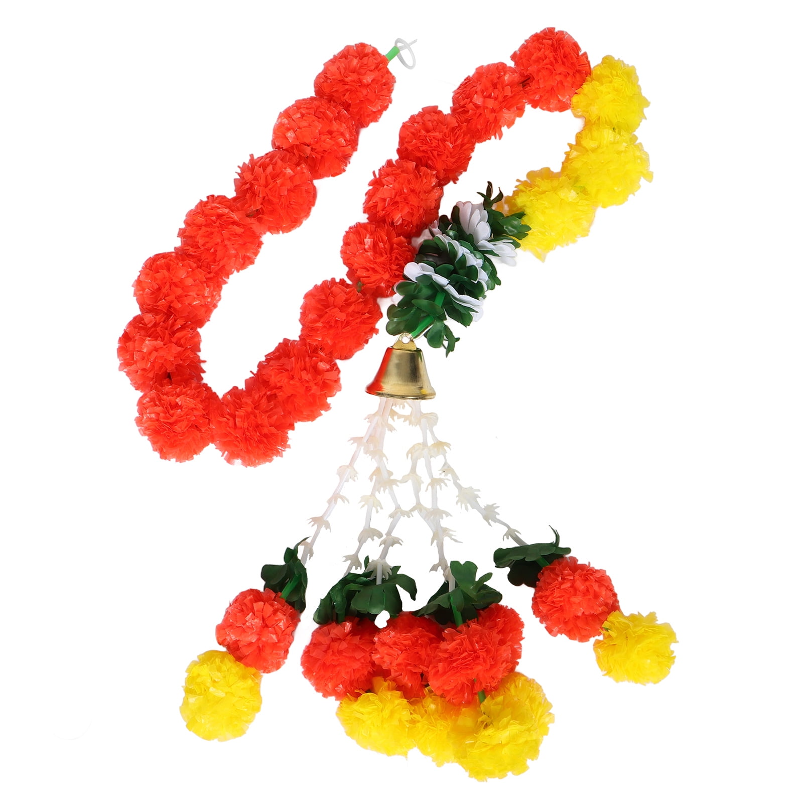 Marigold Flowers Garland With Lights For Decoration For Pooja Orange ...