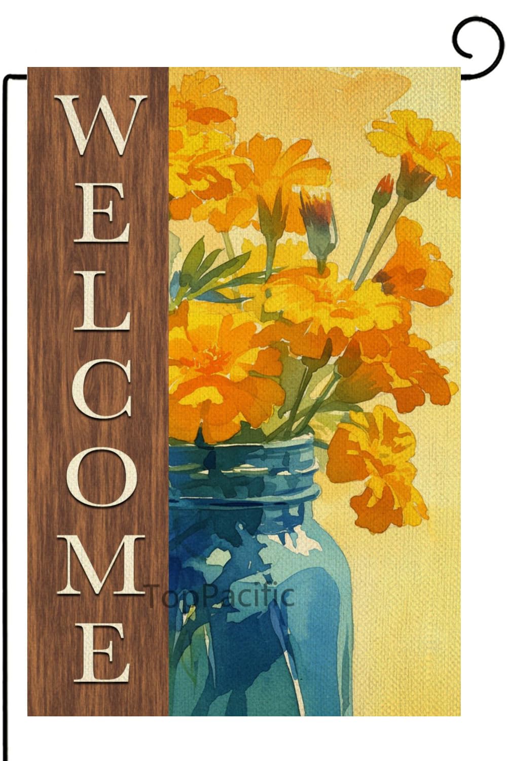 Marigold Spring Floral Garden Flag Vertical Double Sided Welcome Summer ...