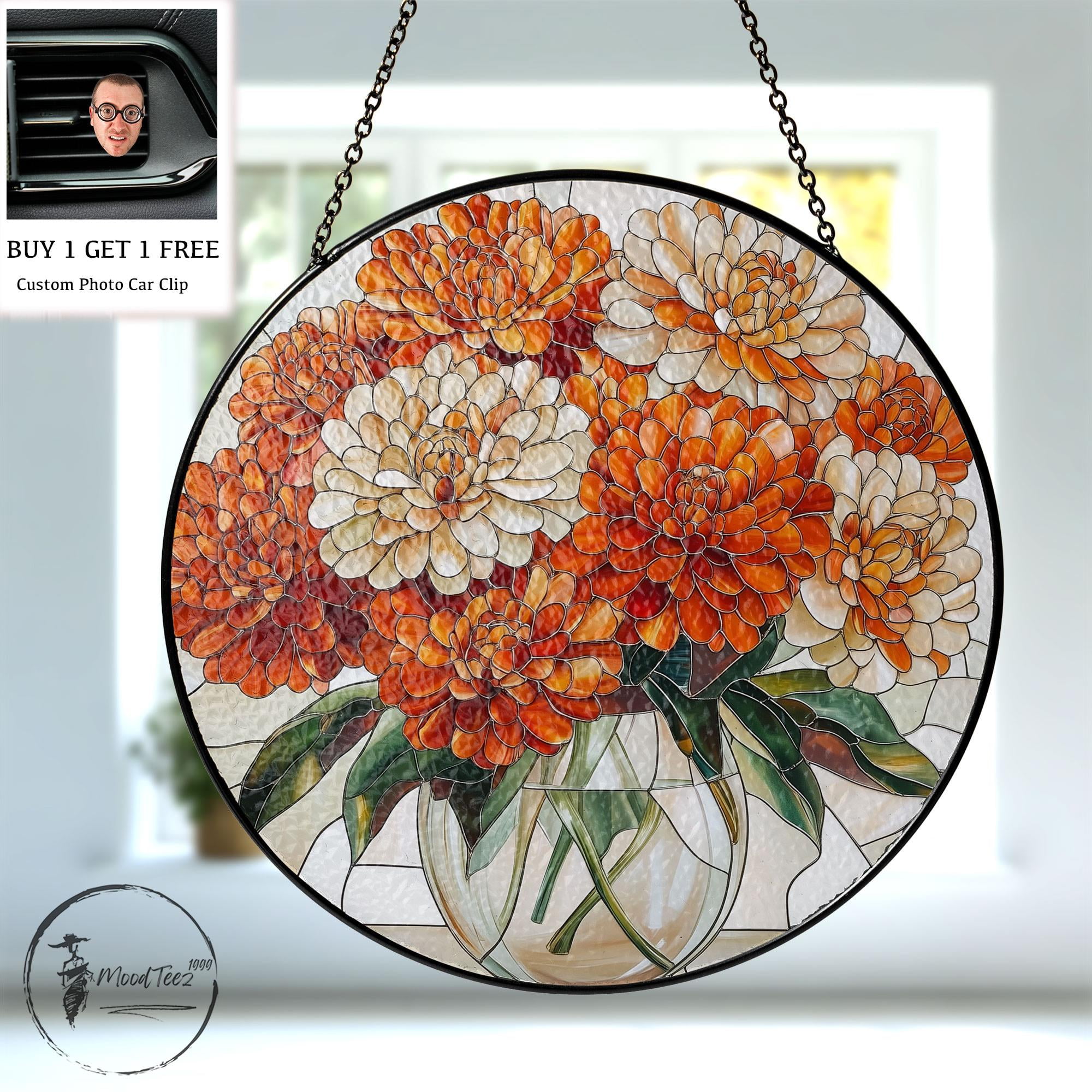 Marigold Stained Glass Suncatcher: Floral Window Ornament - Walmart.com
