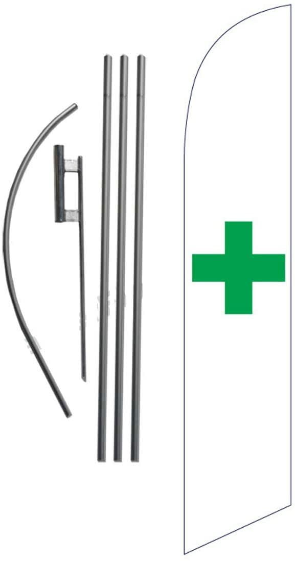 Marijuana Dispensary 15ft Feather Banner Swooper Flag Kit - INCLUDES ...