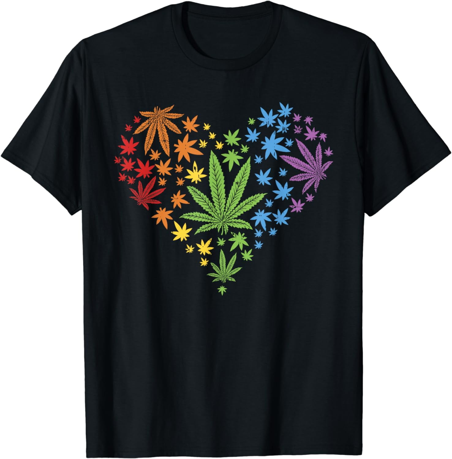 Marijuana Heart Shirt LGBT Weed Leaf Gay Pride Stoner Gift T-Shirt ...