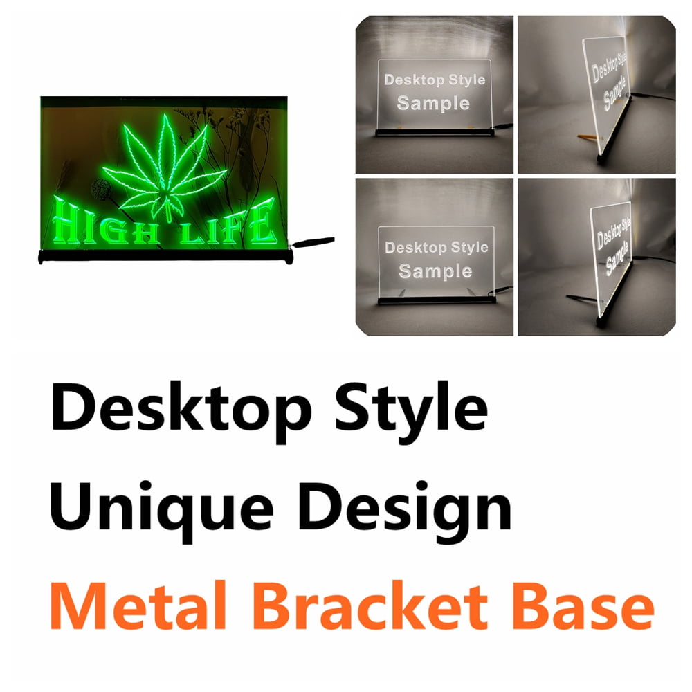 Marijuana Hemp Leaf High Life Bar Vintage LED Neon Sign-Posters ...